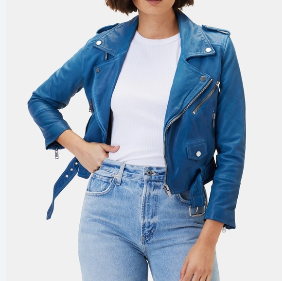 Amour Vert | Jackets & Coats | Deadwood Joan Leather Jacket In Midnight ...